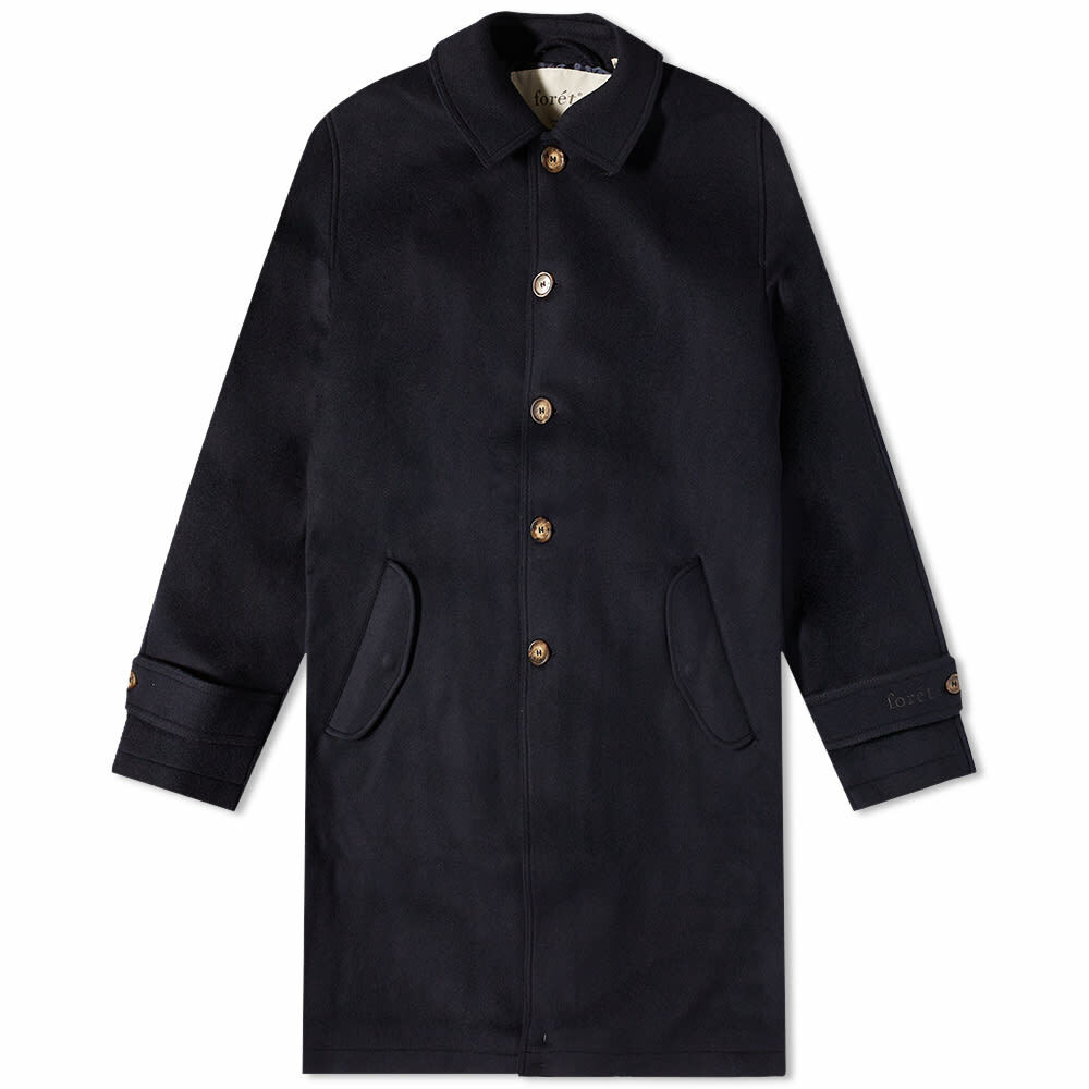 Foret Men's Shelter Wool Coat in Navy Foret