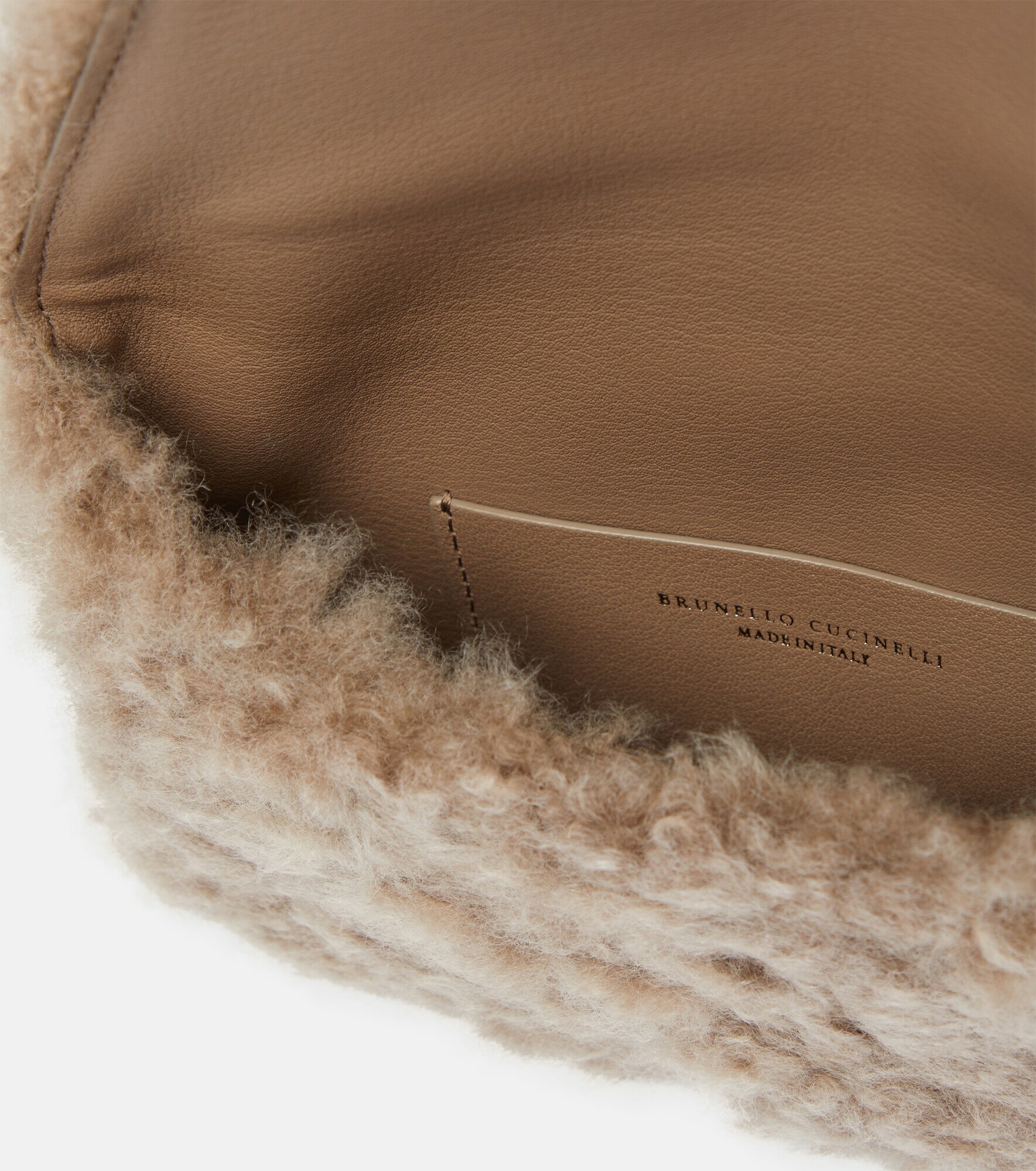 Brunello Cucinelli - Shearling wallet on chain Brunello Cucinelli