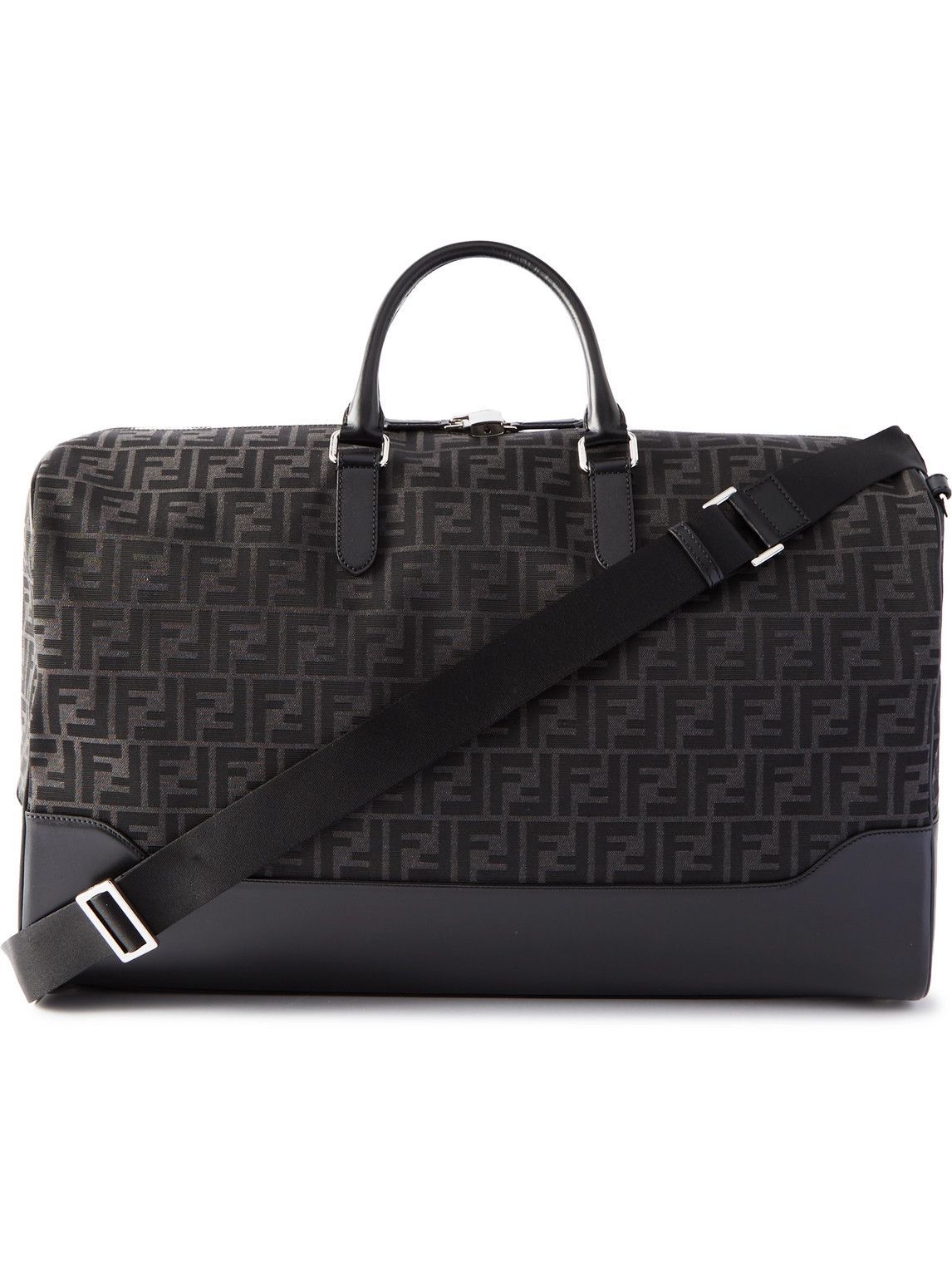 Fendi - Leather-Trimmed Logo-Jacquard Canvas Weekend Bag Fendi