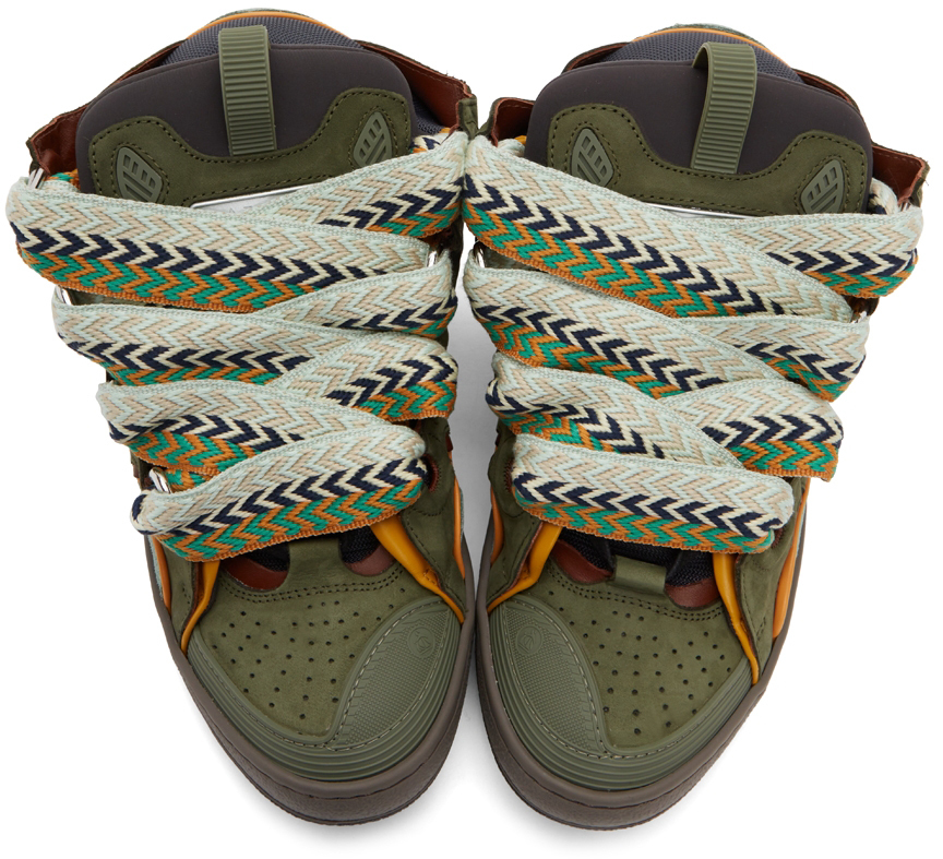 Lanvin Green Leather Curb Sneakers Lanvin