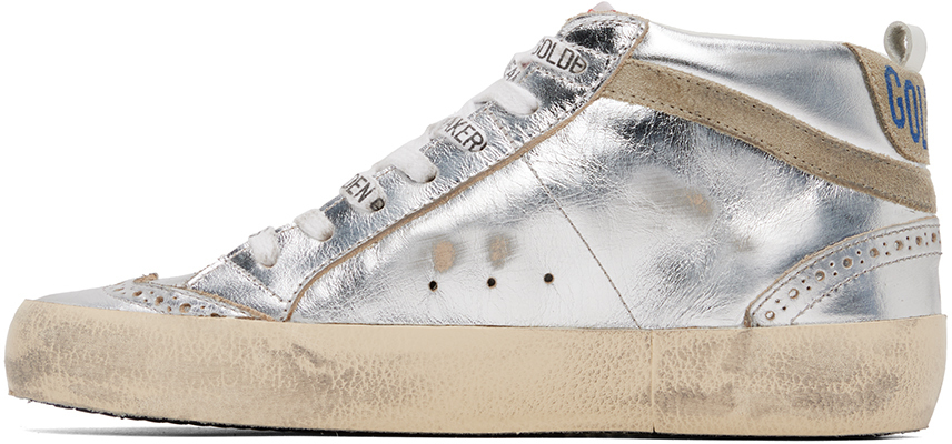 Golden Goose Silver Mid Star Sneakers Golden Goose Deluxe Brand