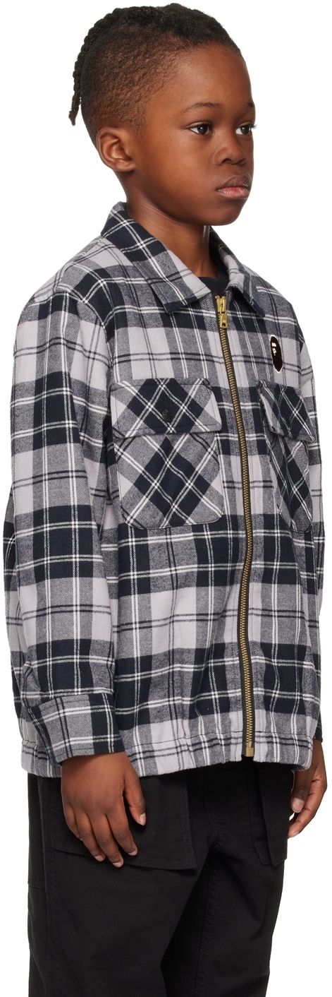 BAPE Kids Gray Ape Head Jacket A Bathing Ape