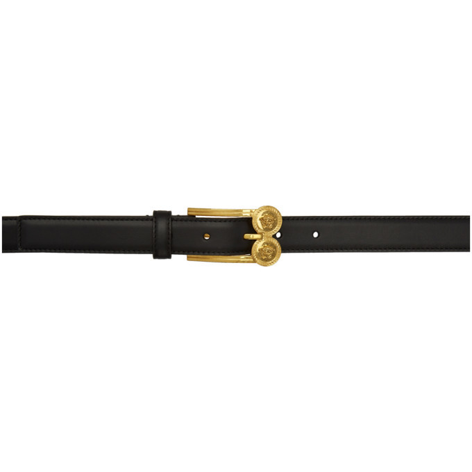 Versace Black Safety Pin Belt Versace
