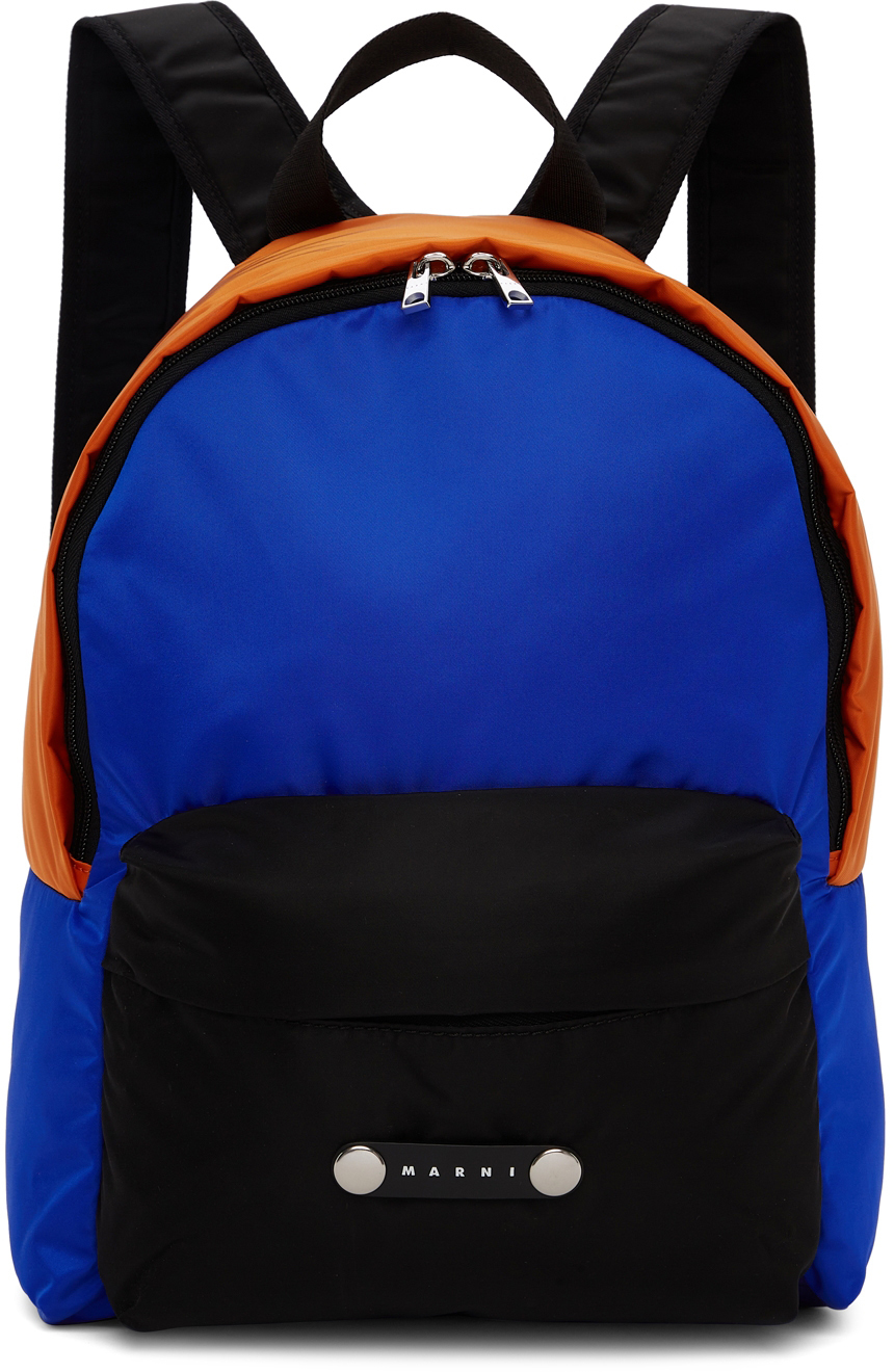 Marni Blue & Orange Colorblock Backpack Marni