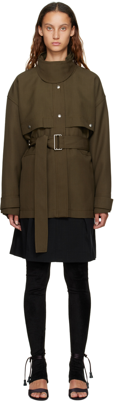 Victoria Beckham Khaki Belted Jacket Victoria Beckham