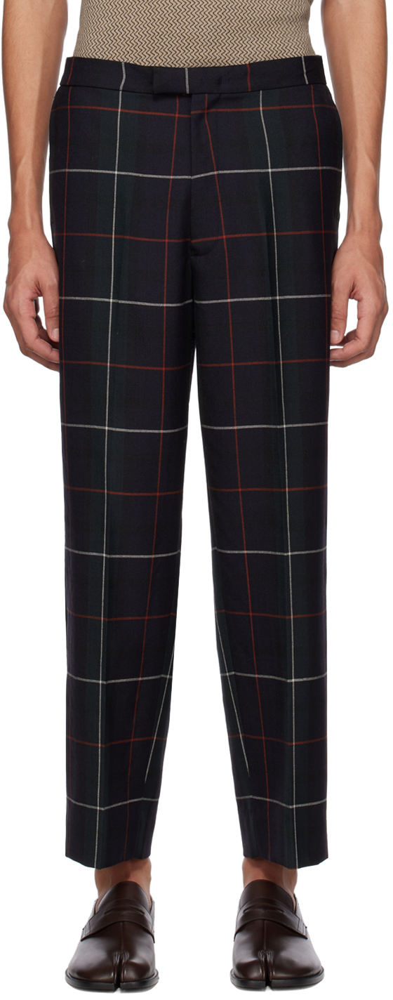 BEAMS PLUS Black Check Trousers Beams Plus