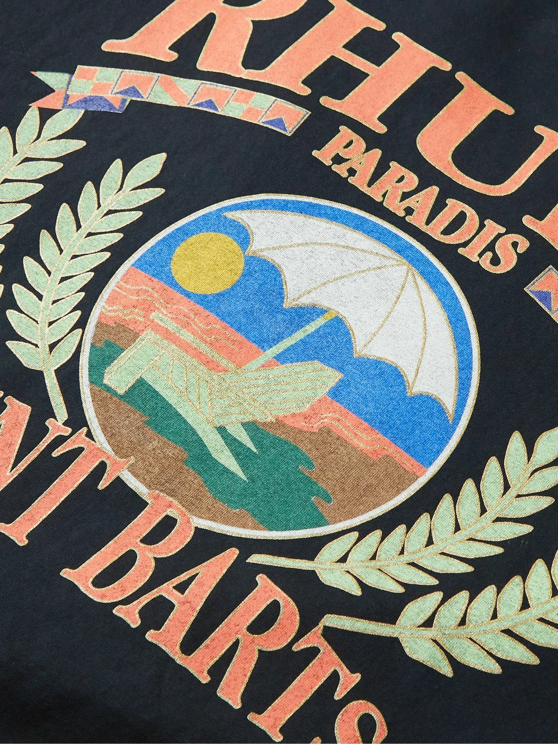 Rhude - St. Barts Logo-Print Cotton-Jersey T-Shirt - Black Rhude