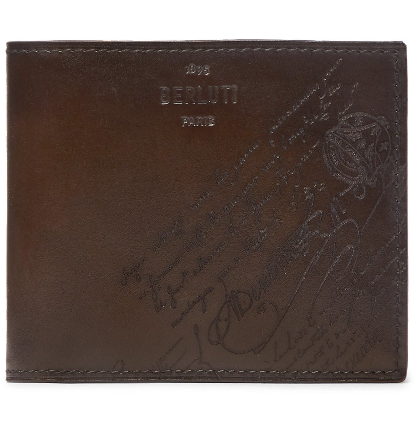 Berluti - Scritto Leather Billfold Wallet - Brown Berluti