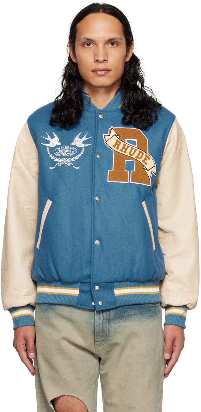 Rhude Blue Varsity Jacket Rhude