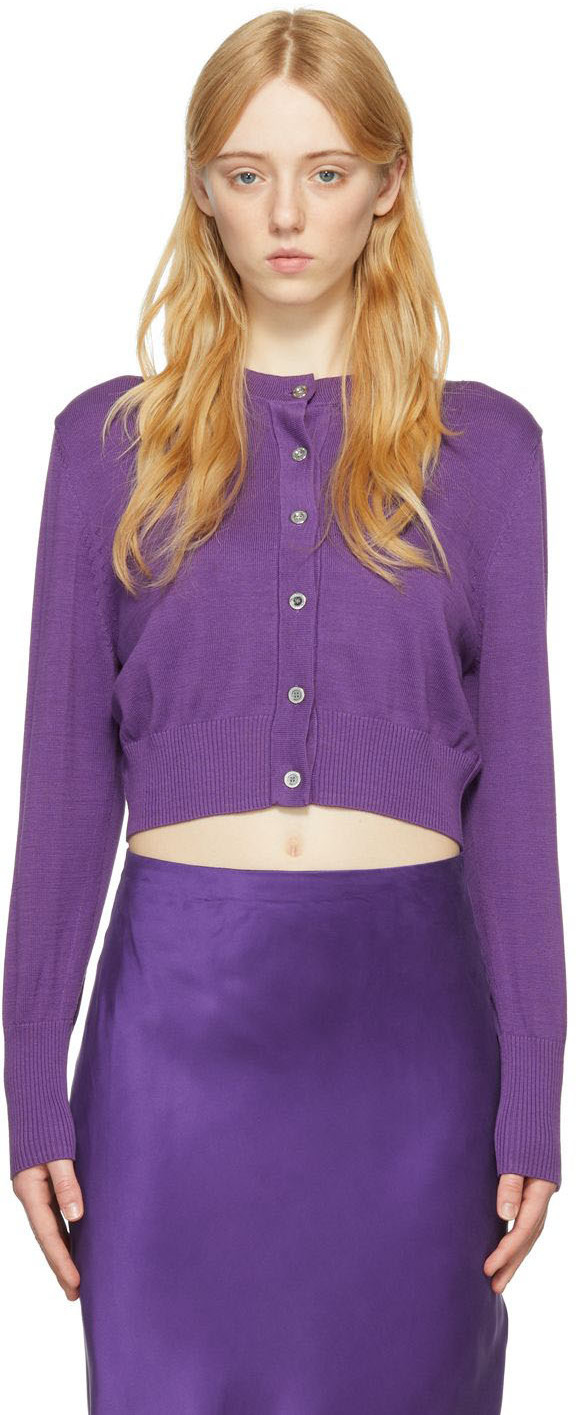 Silk Laundry Purple Silk Cardigan Silk Laundry