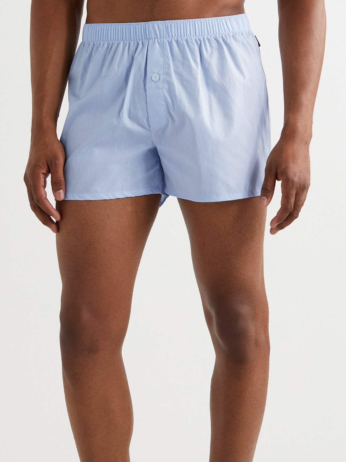 Hanro - Mercerised Cotton Boxer Shorts - Blue Hanro