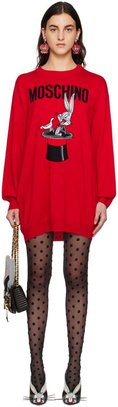 Moschino Red Bugs Bunny Minidress Moschino