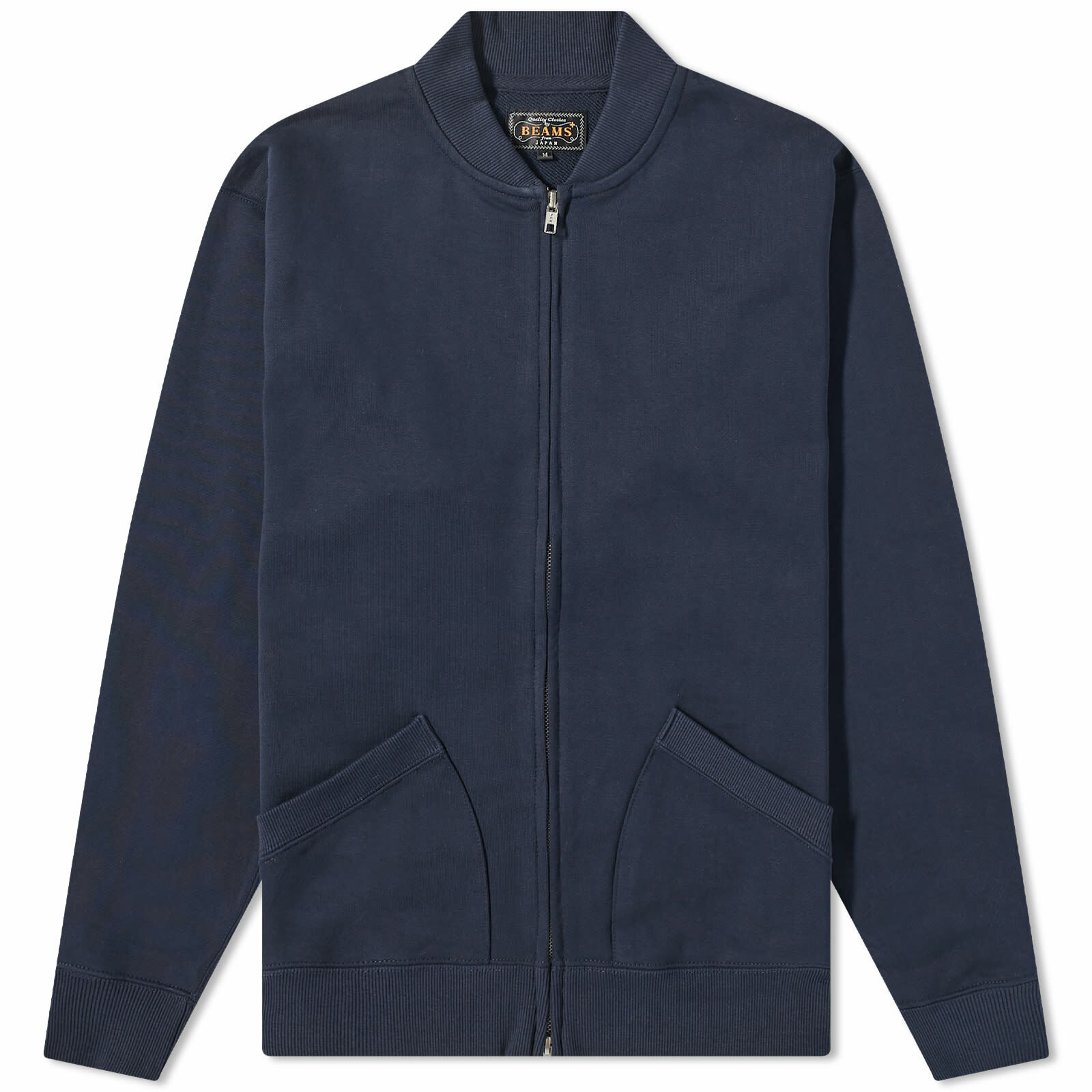Beams Plus Men's Zip Sweat Bomber Jacket in Navy Beams Plus