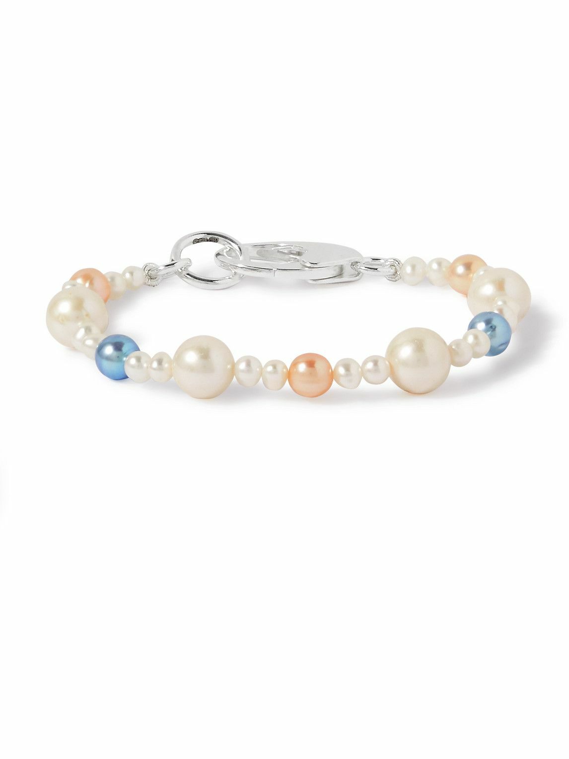 Hatton Labs - XL Pebbles Silver Pearl Bracelet - White Hatton Labs