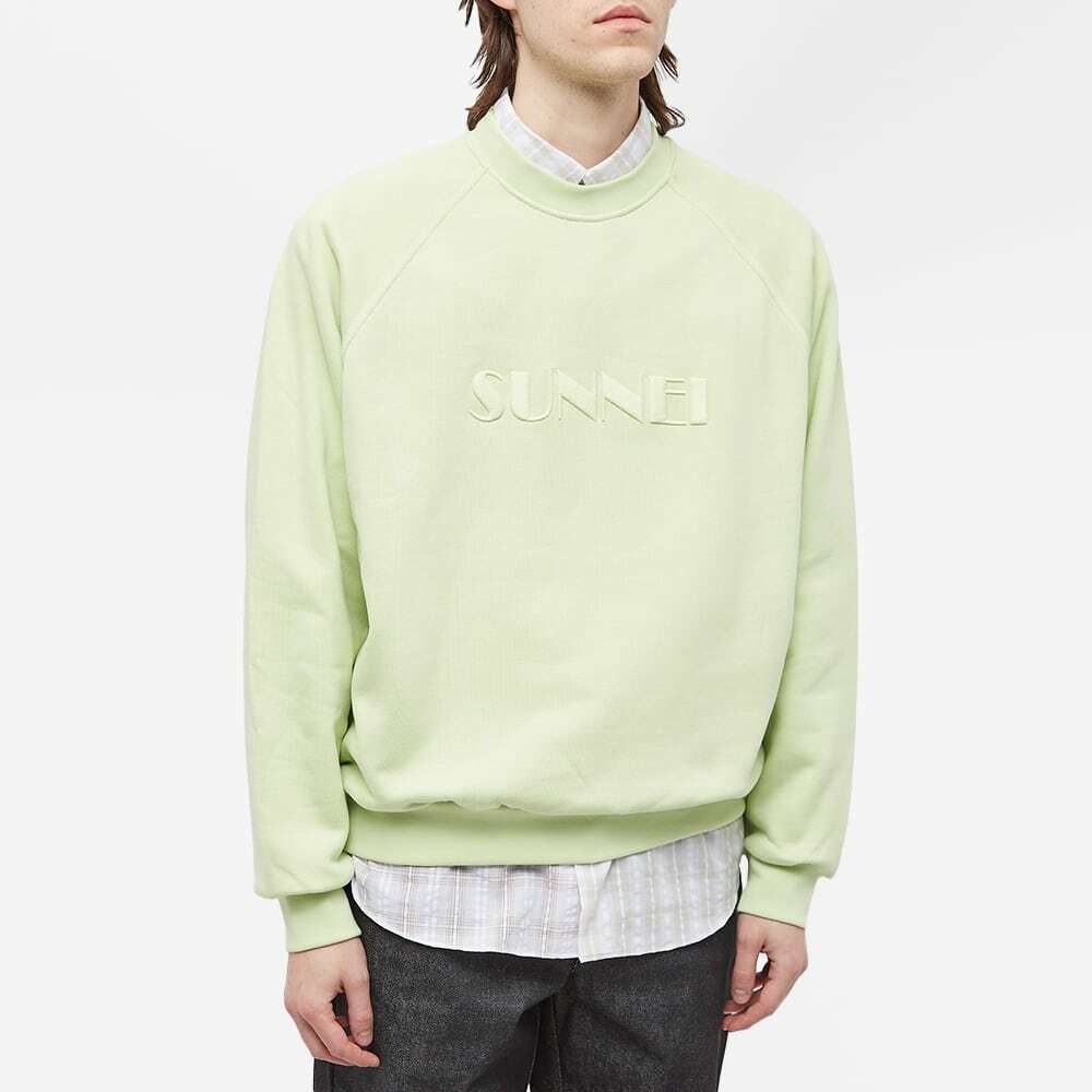 Sunnei Men's Classic Logo Embroidered Crew Sweat in Mint Sunnei