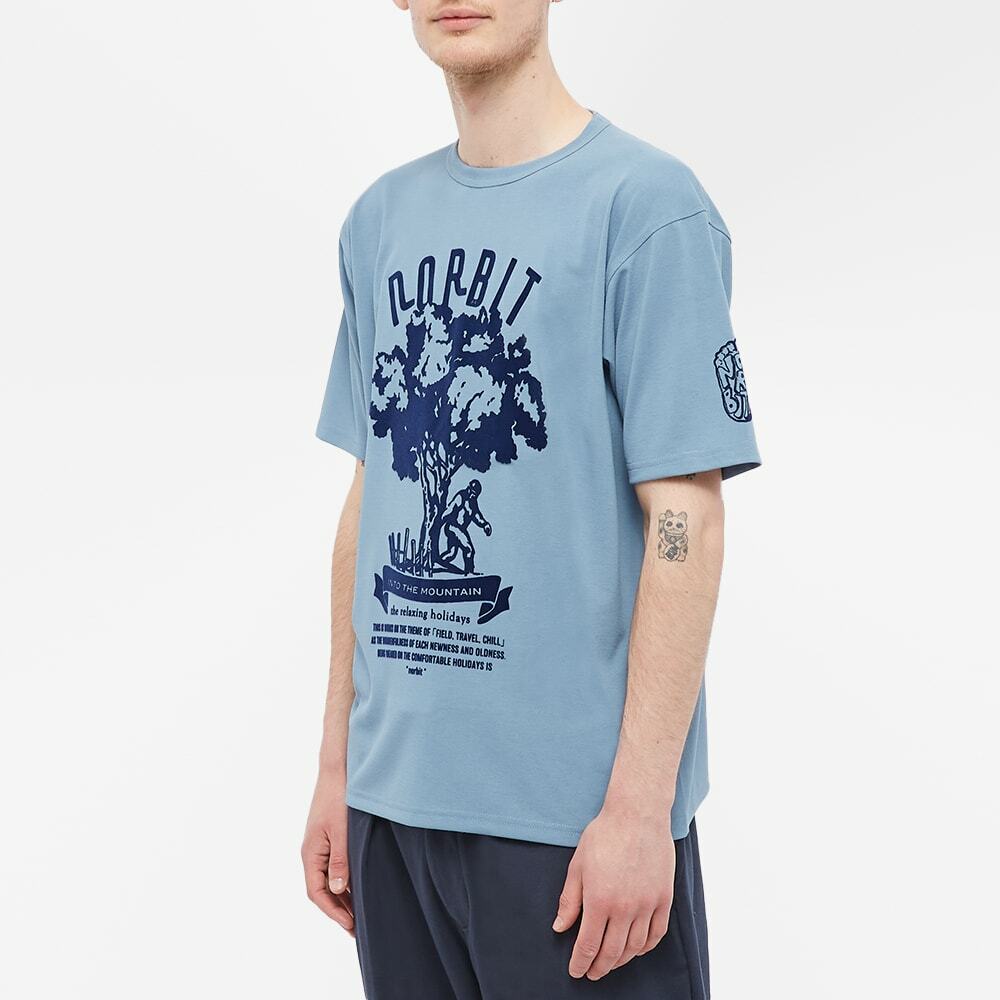 Norbit by Hiroshi Nozawa Men's Back Seam Print T-Shirt in Blue Grey ...