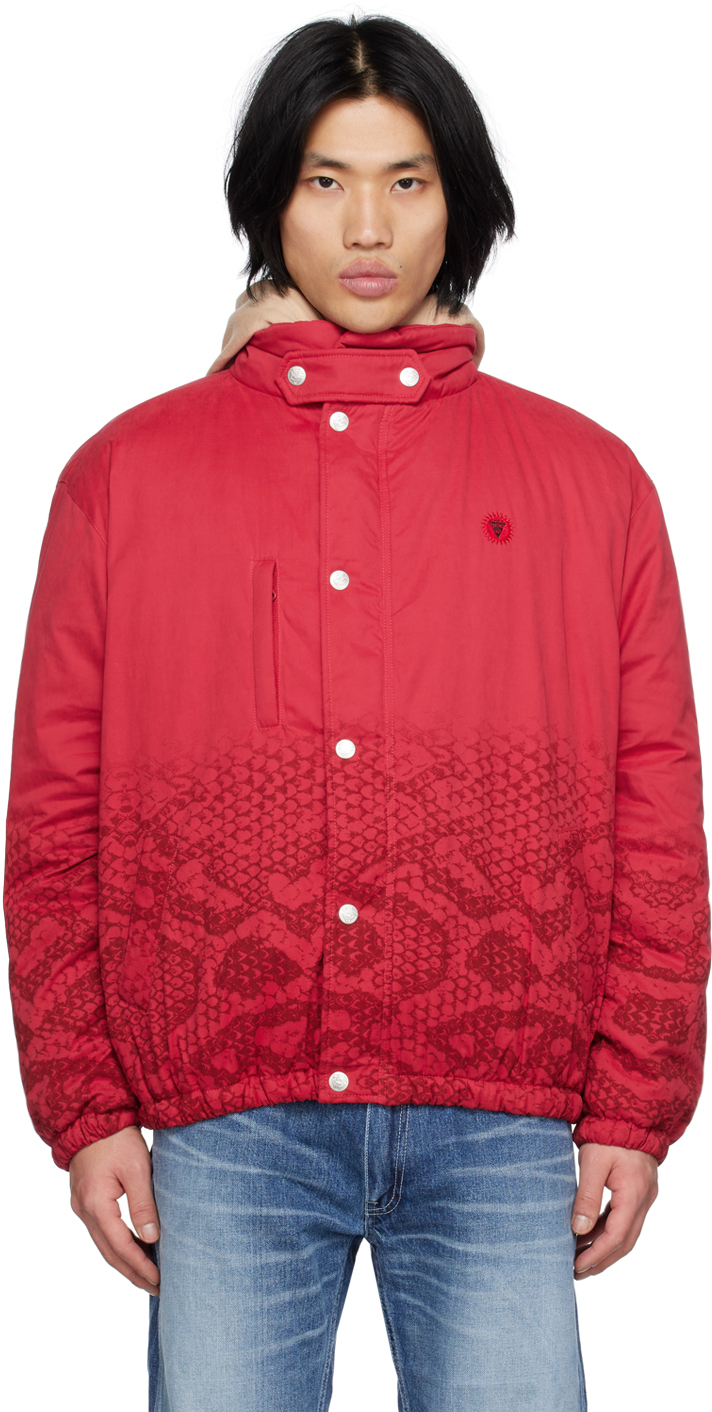 ICECREAM Red Snakeskin Bomber Jacket ICECREAM