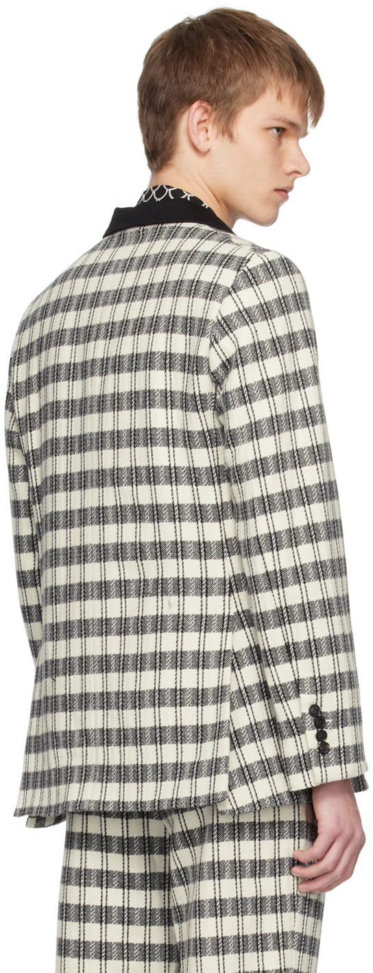 Bode Black & White Check Sport Blazer Bode
