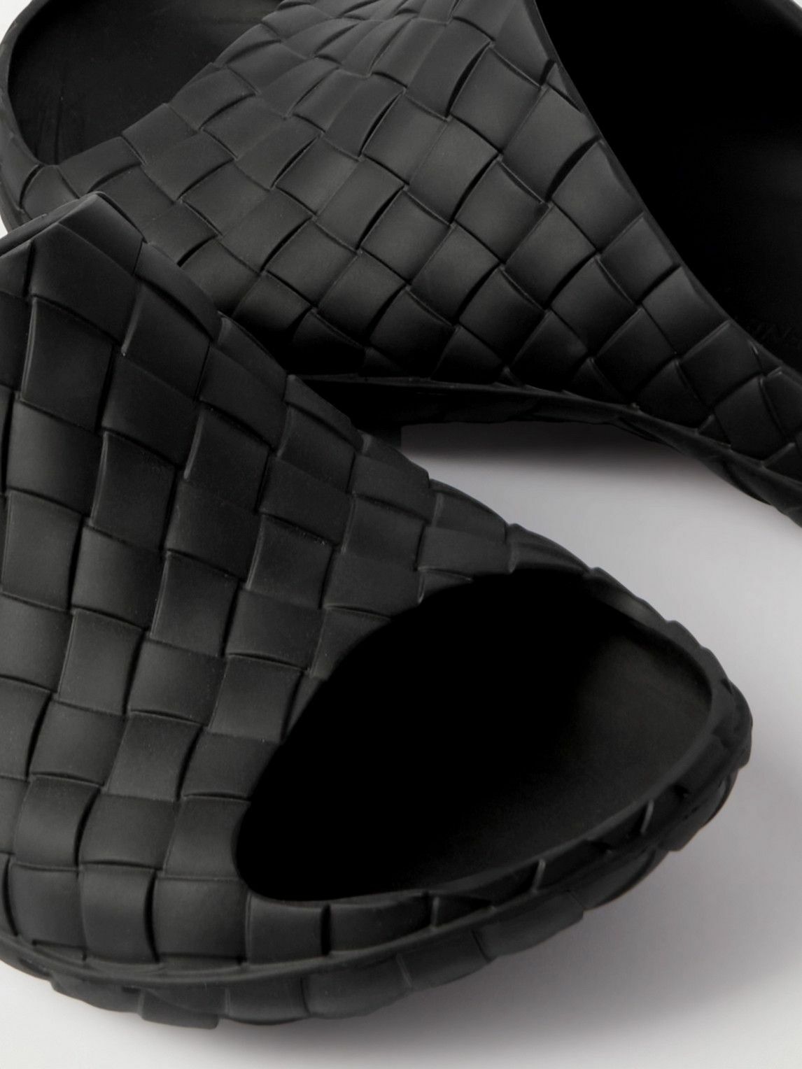 Bottega Veneta - Embossed Rubber Sandals - Black Bottega Veneta