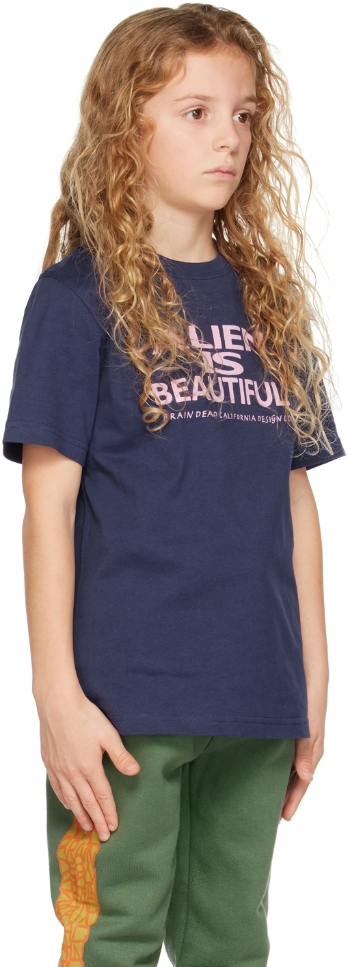 Brain Dead Kids Navy 'Alien Is Beautiful' T-Shirt Brain Dead