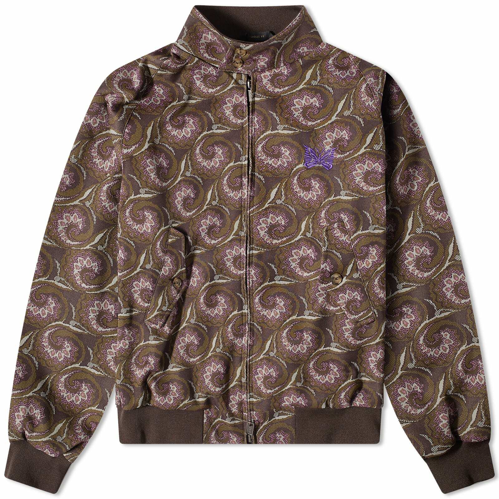Baracuta x Needles Jacquard AF G9 Harrington Jacket in Dark Brown Baracuta