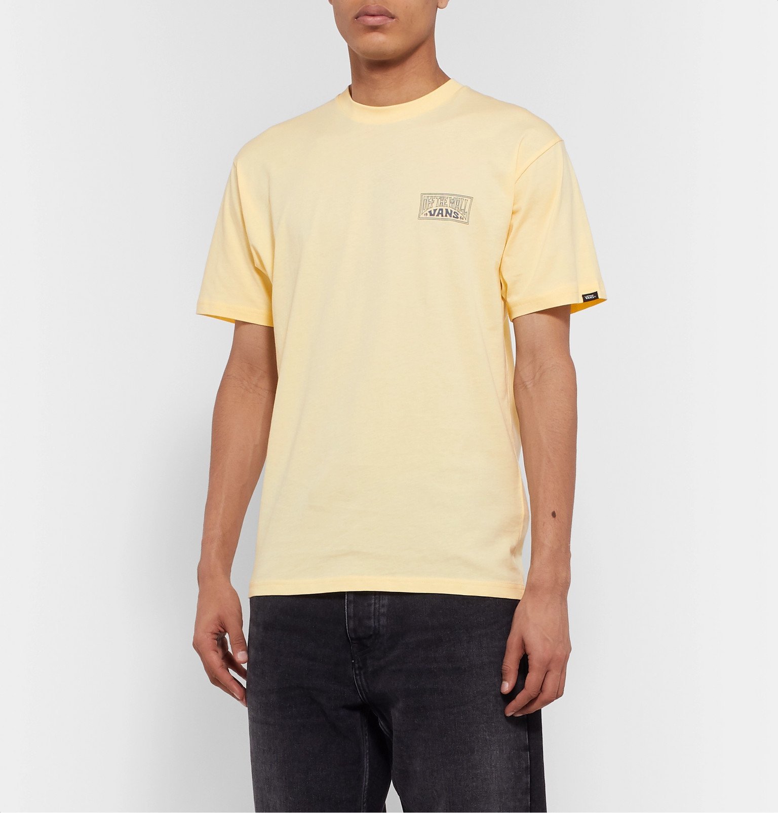 Vans - Logo-Print Cotton-Jersey T-Shirt - Yellow Vans