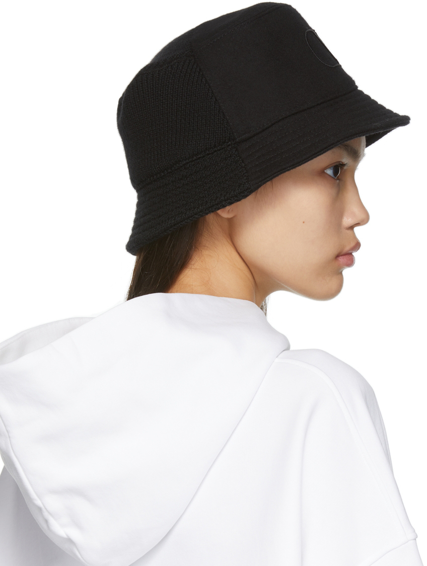 Valentino Garavani Black V Logo Bucket Hat Valentino Garavani
