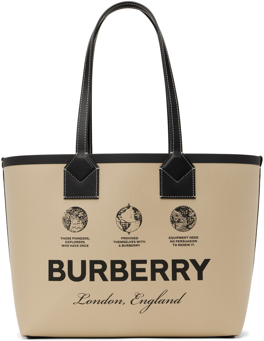 Burberry Beige Small London Tote Burberry