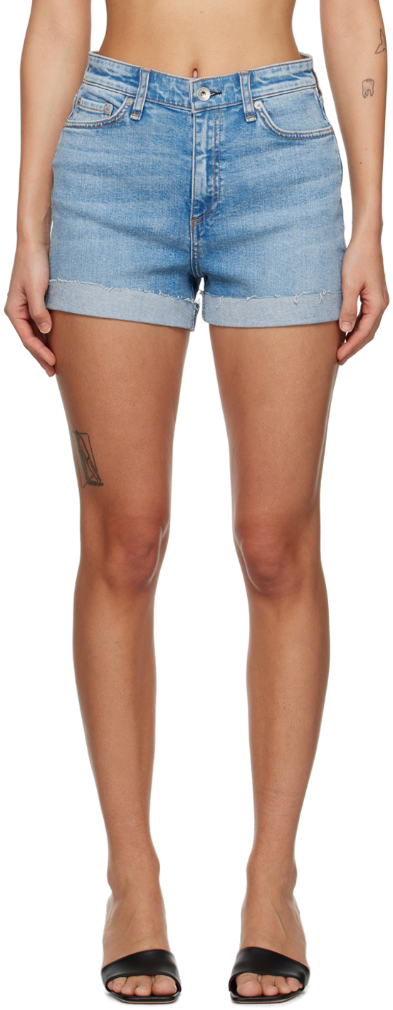 rag & bone Blue Nina Denim Shorts Rag and Bone