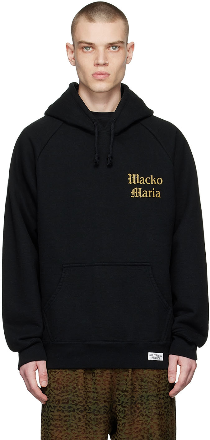 Wacko Maria - Logo-Print Loopback Cotton-Jersey Hoodie - Black Wacko Maria