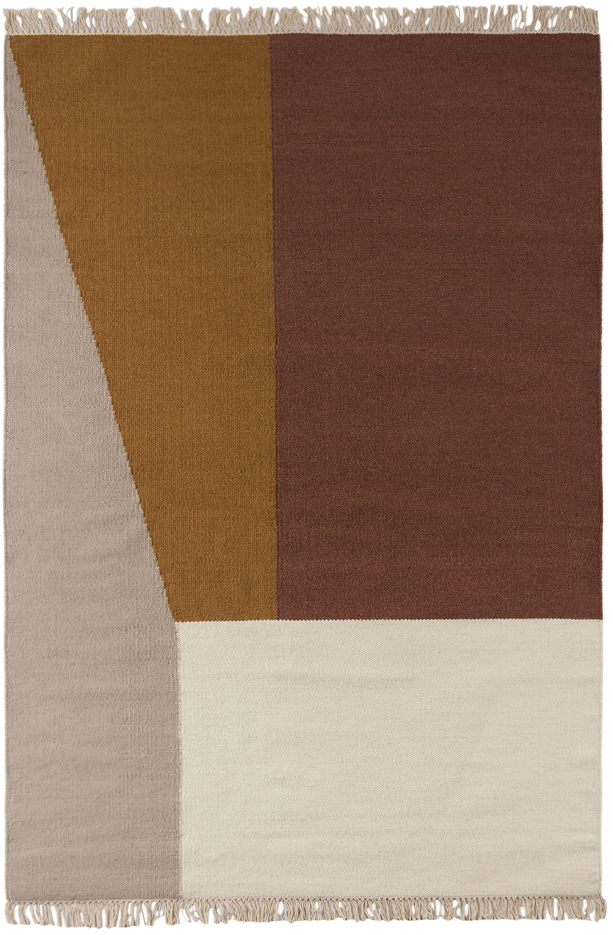 ferm LIVING Brown & Beige Medium Kelim Rug ferm LIVING