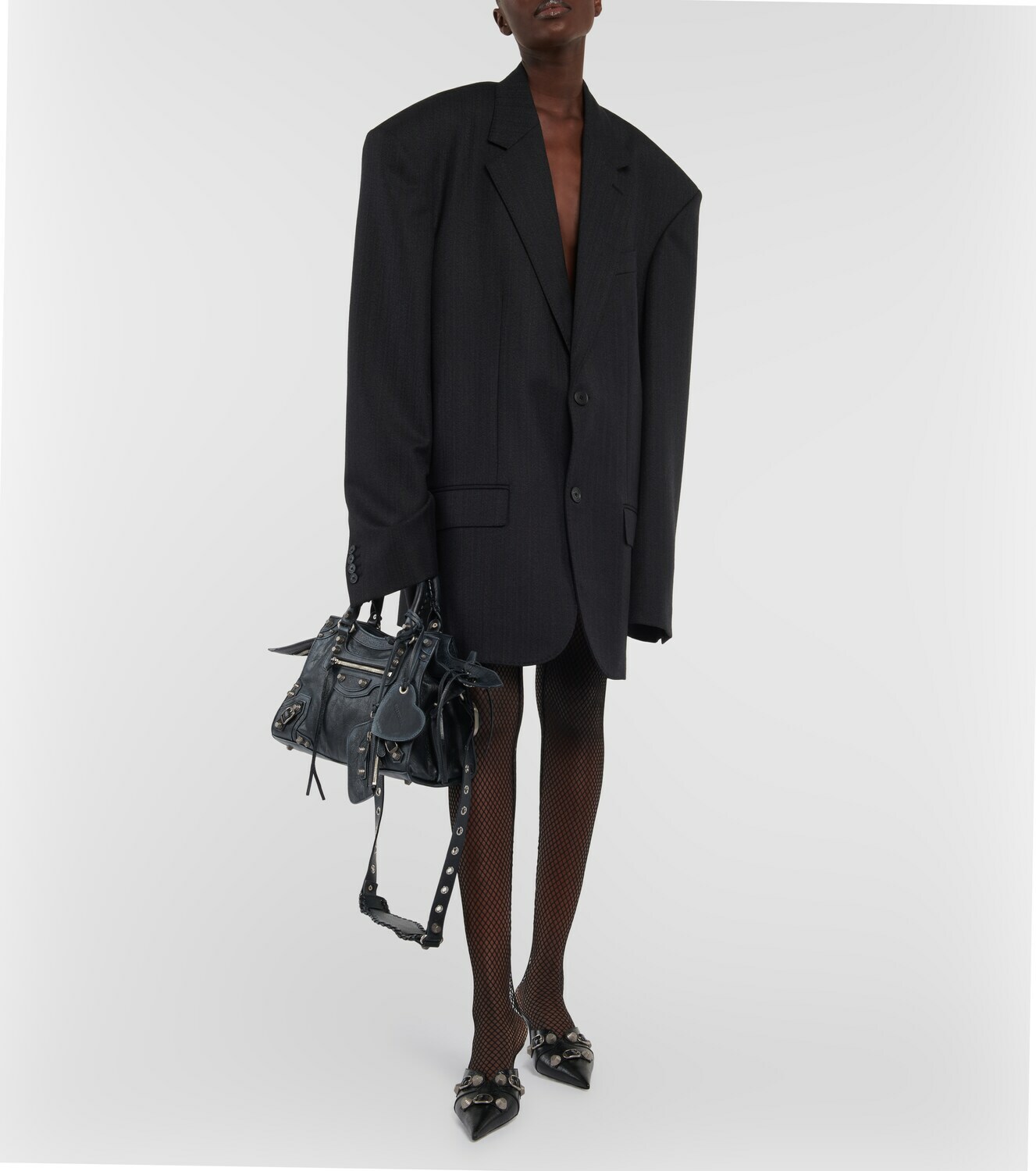 Balenciaga - Logo waistband fishnet tights Balenciaga