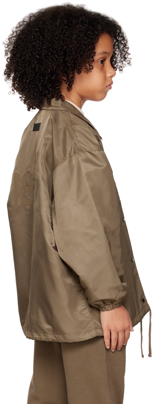 Essentials Kids Brown '1977' Coaches Jacket Essentials