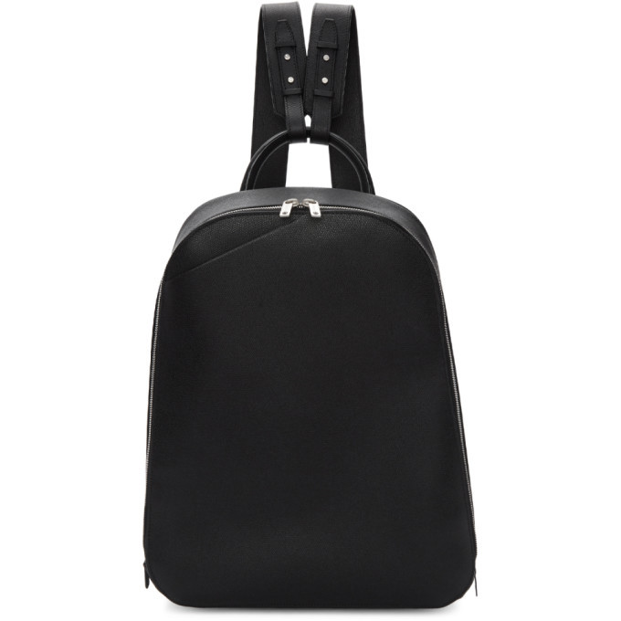 Valextra Black My Logo Backpack Valextra