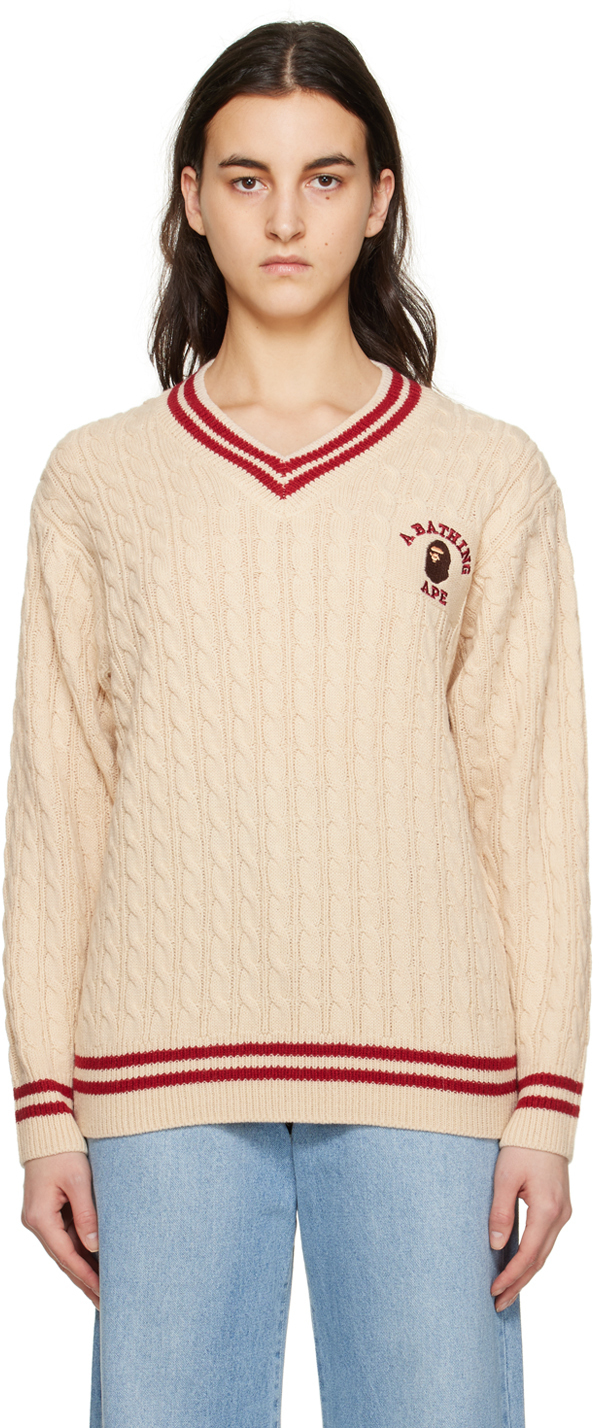 BAPE Beige College Sweater A Bathing Ape