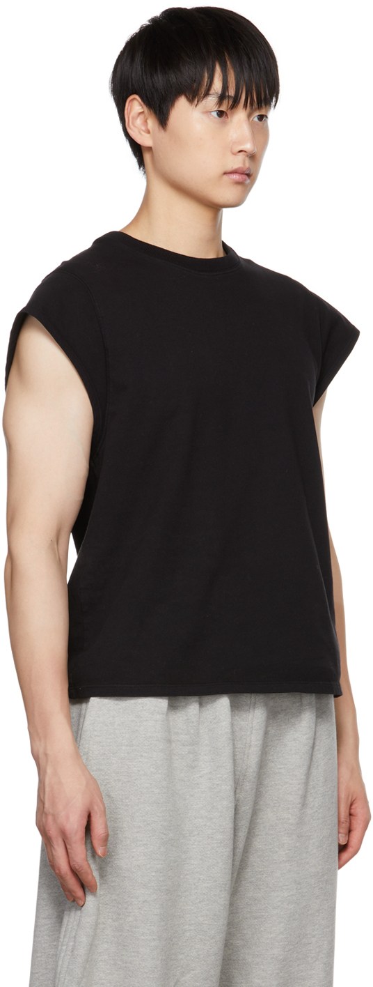 Sebastien Ami. SSENSE Exclusive Black Cut-Off T-Shirt