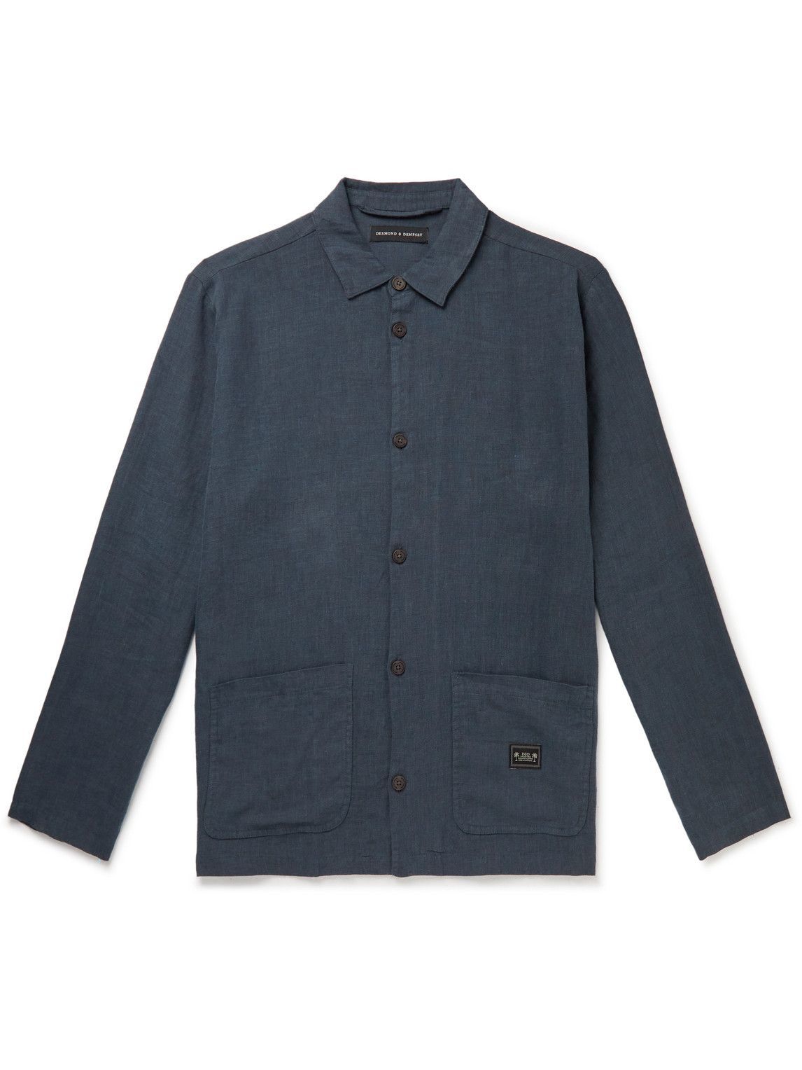 Desmond & Dempsey - Logo-Appliquéd Linen Pyjama Set - Blue Desmond ...