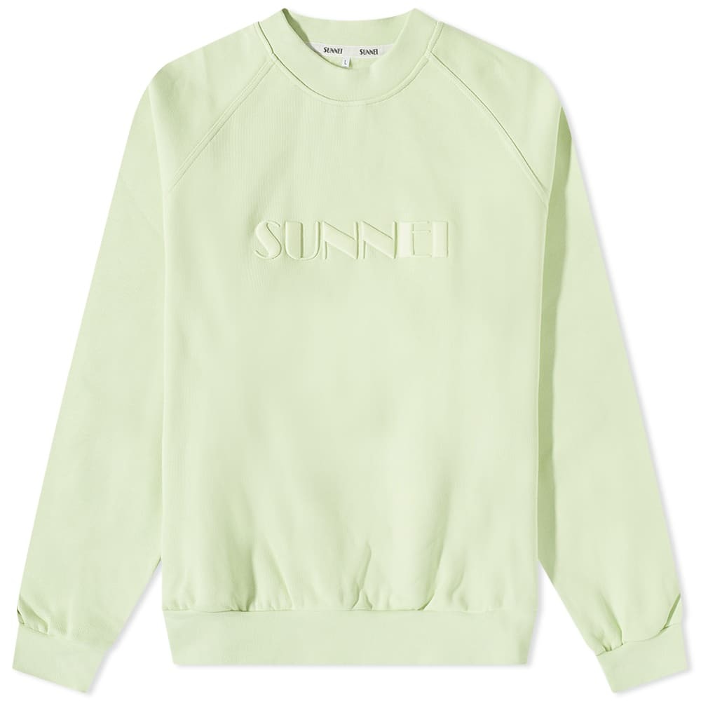 Sunnei Men's Classic Logo Embroidered Crew Sweat in Mint Sunnei