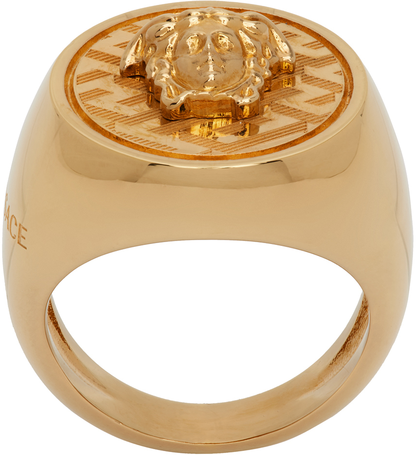 Versace Gold 'La Greca' Ring Versace