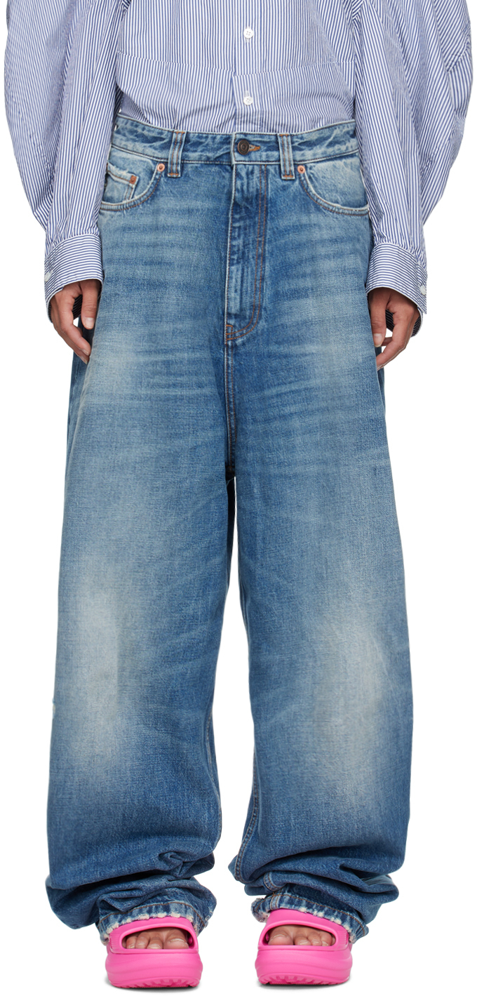 Balenciaga Blue Pull-Up Jeans Balenciaga