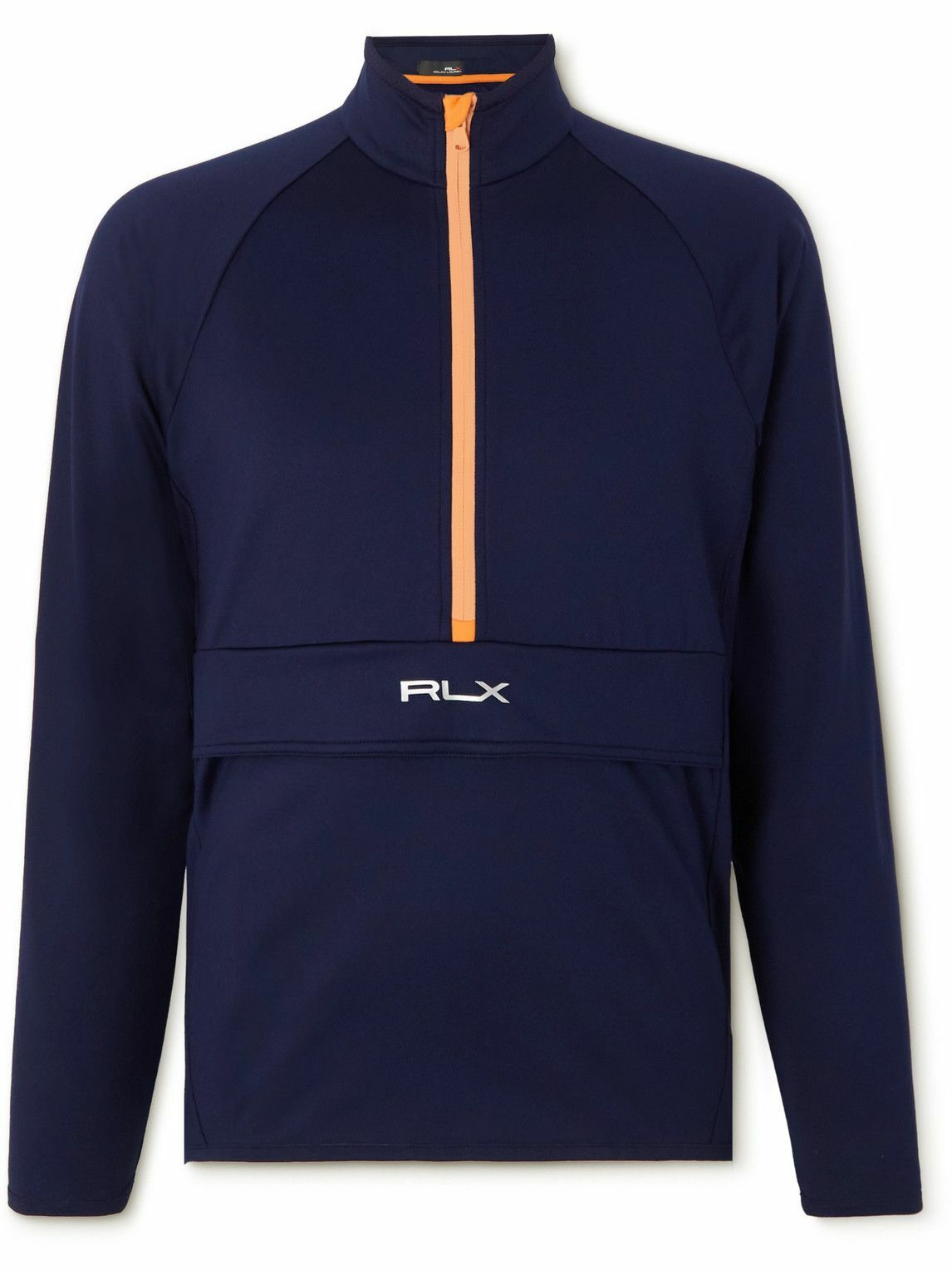 RLX Ralph Lauren - Logo-Embroidered Stretch Recycled-Jersey Half-Zip Sweatshirt - Blue RLX Ralph ...