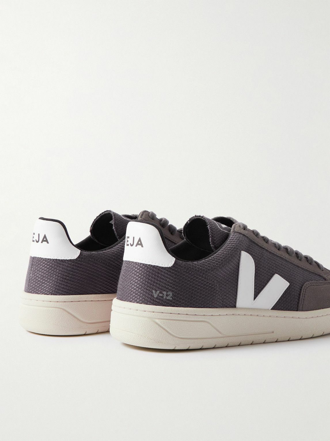 Veja - V-12 Vegan Suede-Trimmed B-Mesh Sneakers - Gray VEJA