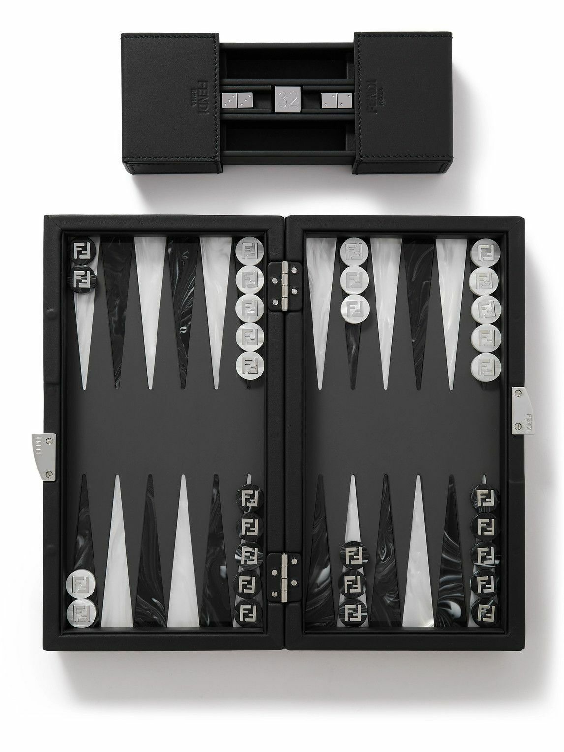 Fendi - Monogrammed Coated-Canvas and Leather Backgammon Set Fendi