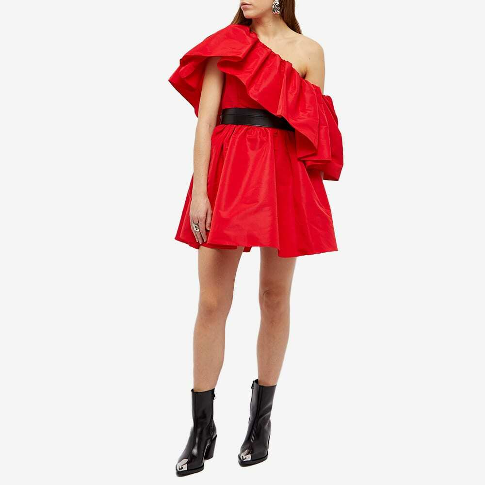 Alexander McQueen Women's One Shoulder Asymetric Ruffle Dress in Lust ...