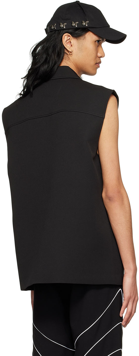 CALVINLUO Black Polyester Vest CALVINLUO