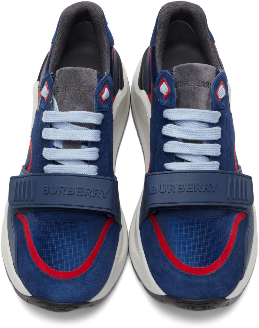Burberry Blue & Red Ramsey Sneakers Burberry