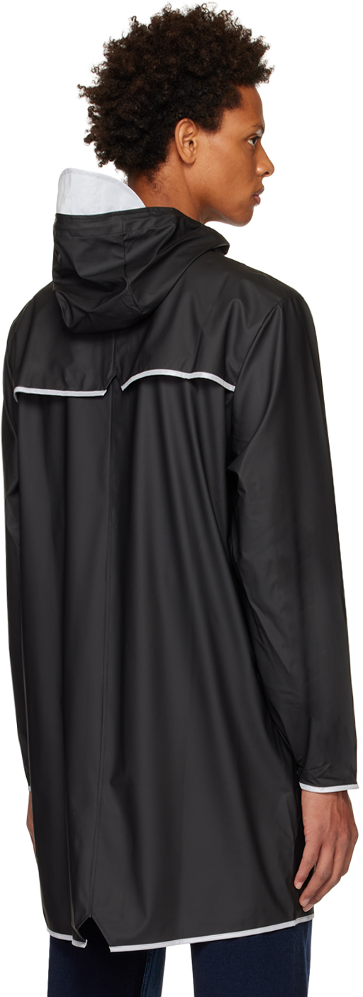 RAINS Black Waterproof Rain Jacket Rains