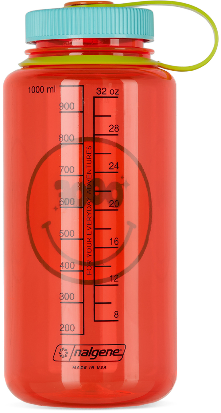 OOOF Big Kids Red Nalgene Smiley Water Bottle, 33 oZ OOOF