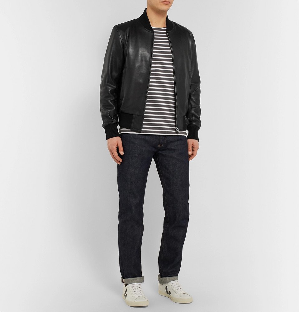 Sandro - Leather Bomber Jacket - Men - Black Sandro