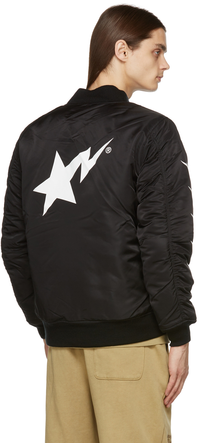 BAPE Black Bapesta Bomber Jacket A Bathing Ape